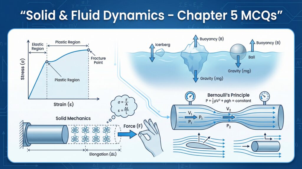 Physics Chapter 5 MCQs: Solid & Fluid Dynamics with Correct Answers ...